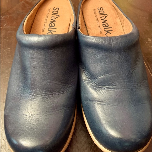 SoftWalk | Shoes | Blue Leather Soft Walk Clogs By Born | Poshmark